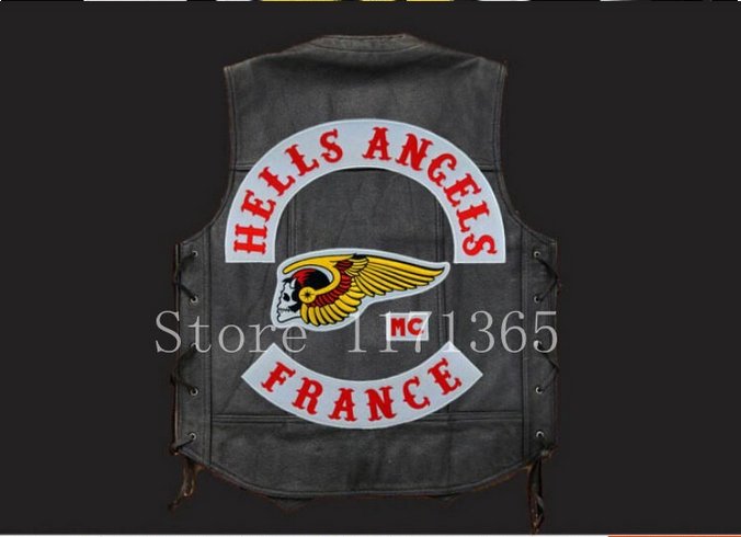 Sell off 2 sets Hells Angels France Embroidered Iron On Patch Badge ...
