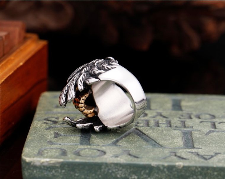 Hells Angels Club Jewelry Rings Guangzhou Spplier Man's Feather Skull ...