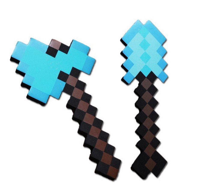 2015 Minecraft Figure Toys Minecraft Axe Shovel EVA Model Toys Children ...