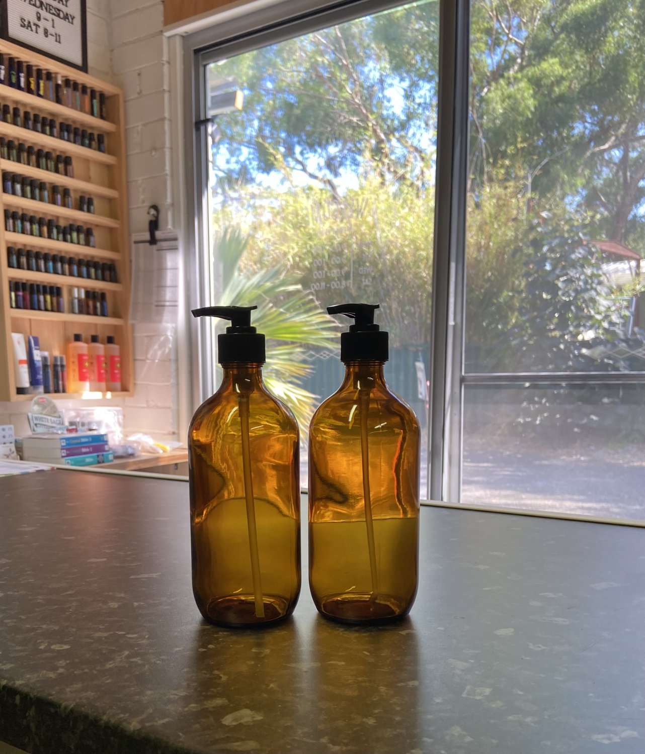 500ml Amber Glass Pump