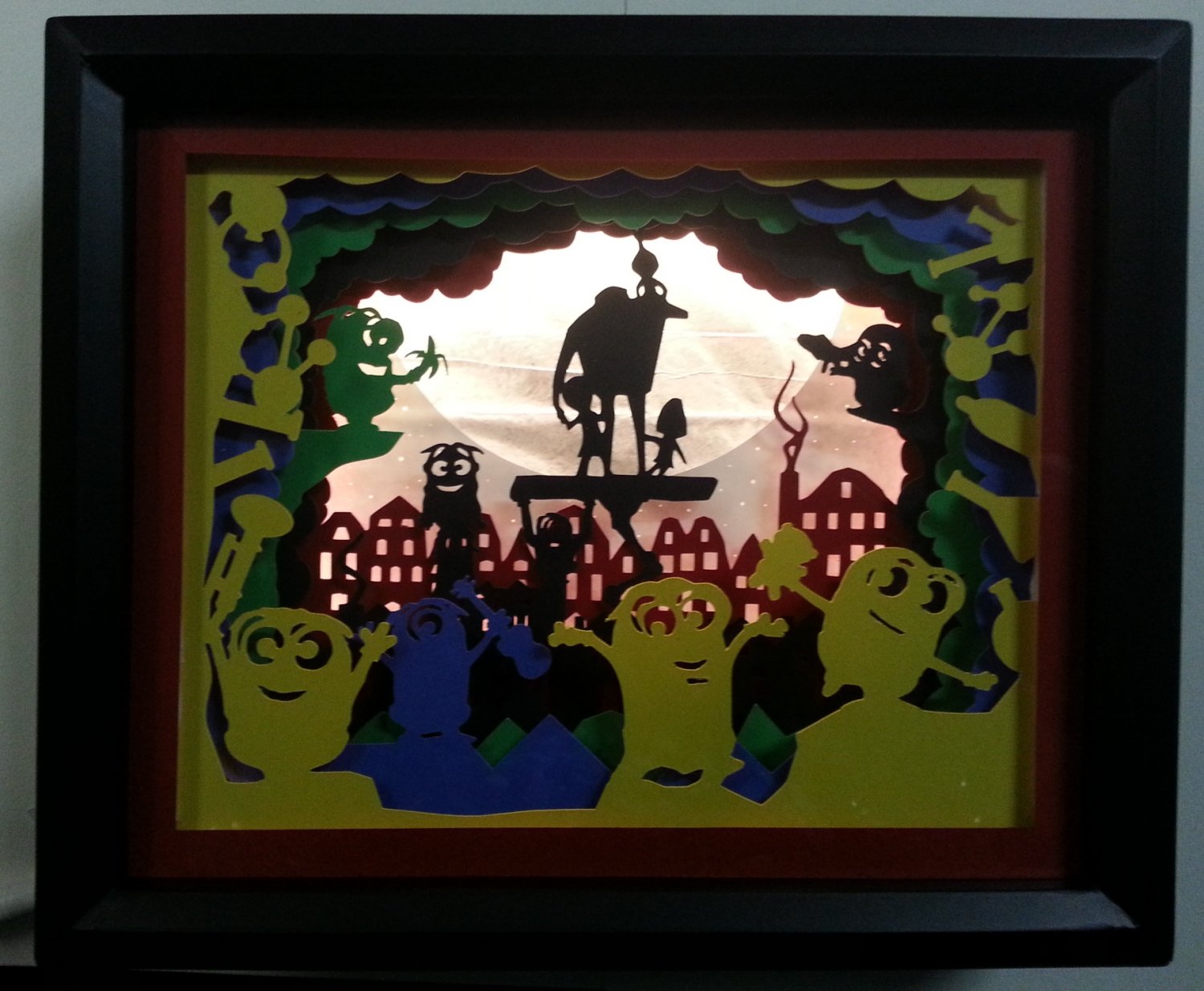 Despicable Me Minions Papercut Shadow Box Night Light - 9" x 11" x 2.5"