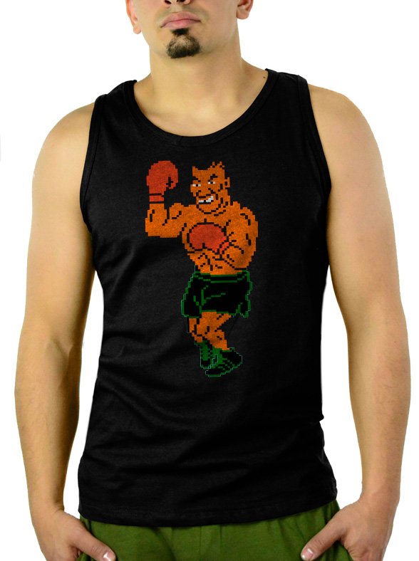Mike Tysons Punchout Tyson 8 Bit Boxing Men Black Tank Top Sleeveless