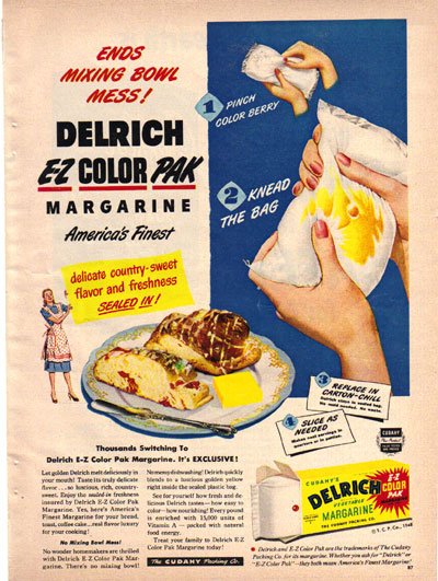 1948 Delrich E-Z Color Pak Margarine Ad, AD176