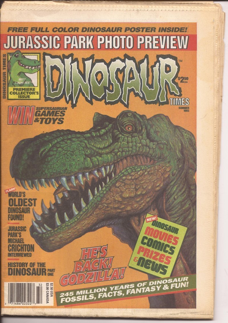 Dinosaur Times #1 Premiere Collector's Issue Jurassic Park Godzilla M ...