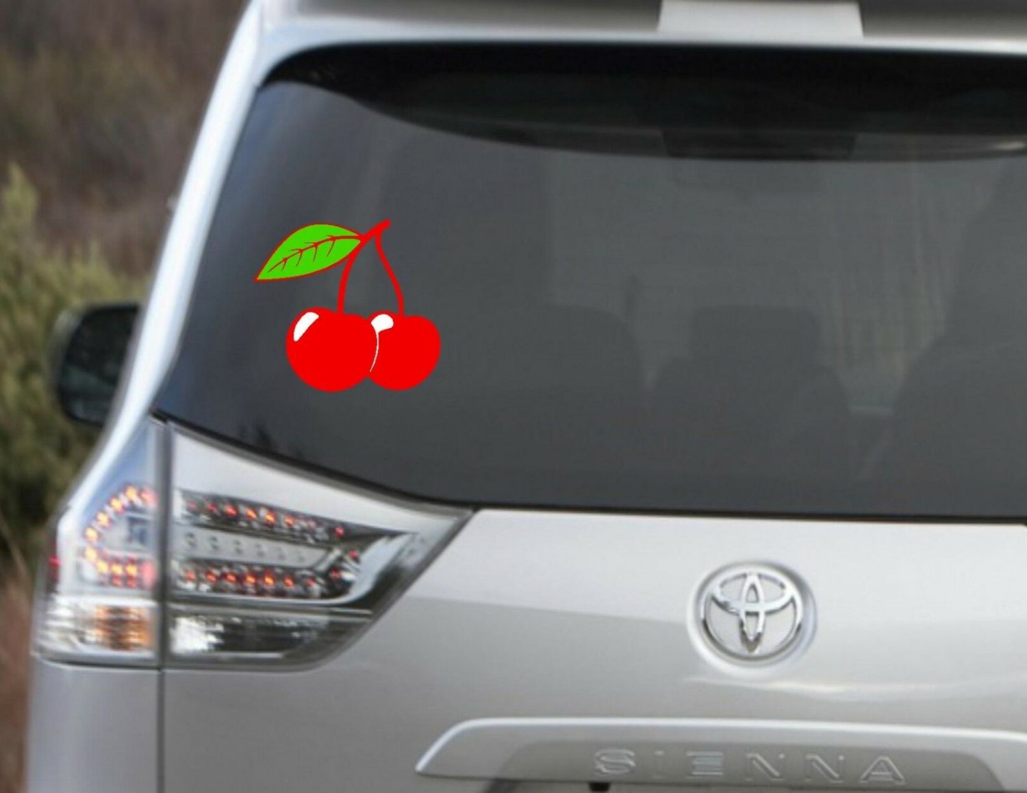 Double Red Cher Decal / Car Stickers - Fun Stickers -Cherry Sticker