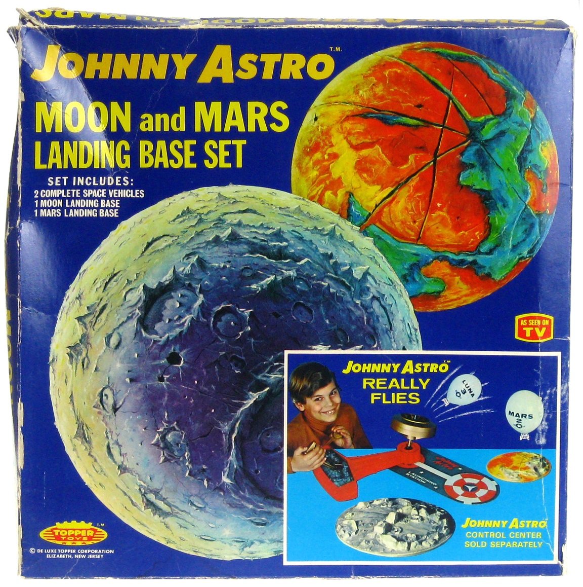 Vintage Topper Johnny Astro Moon & Mars 3D Landing Pad Planet Set ...