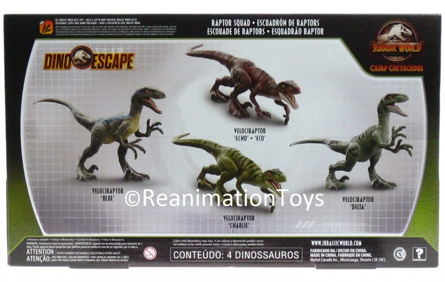 Jurassic World Camp Cretaceous Raptor Squad Blue Delta Charlie Echo ...