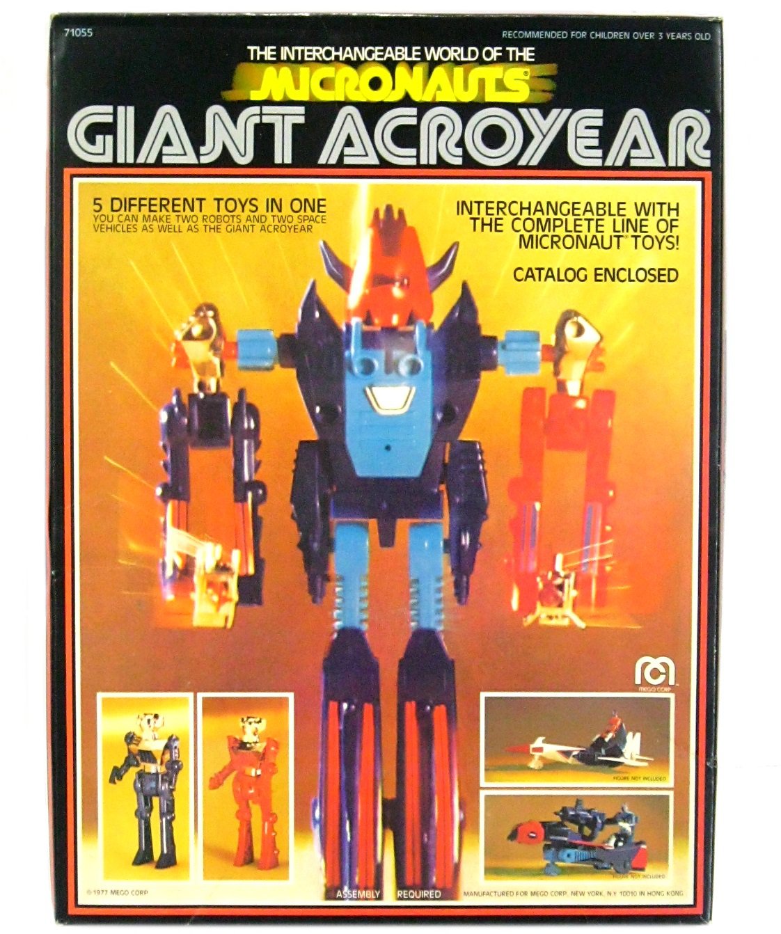 Vintage 1977 Mego Micronauts Giant Acroyear Robot Unused Decal Complete ...