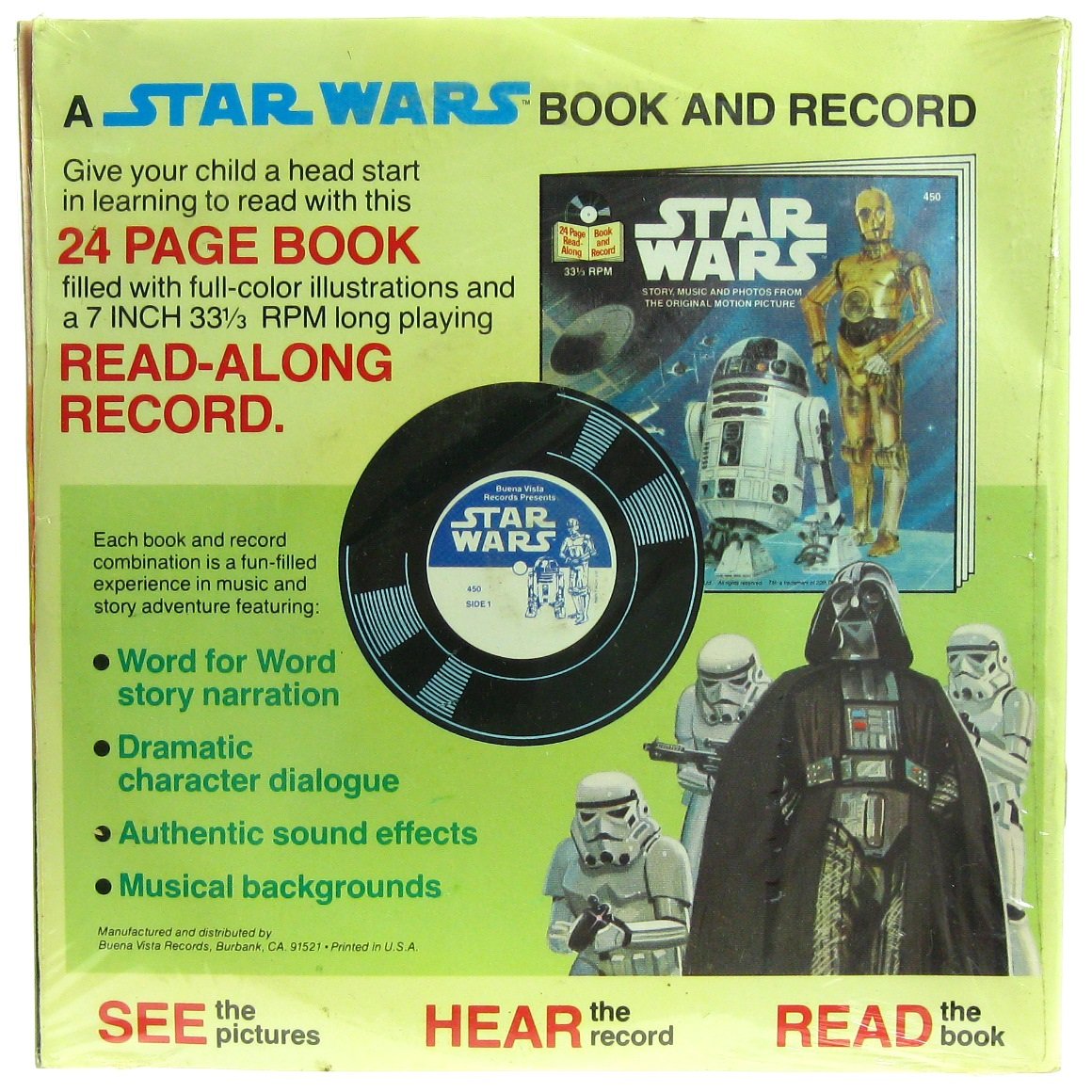 Vintage Star Wars Read-Along Storybook & Record C-3PO R2-D2 Mint in ...
