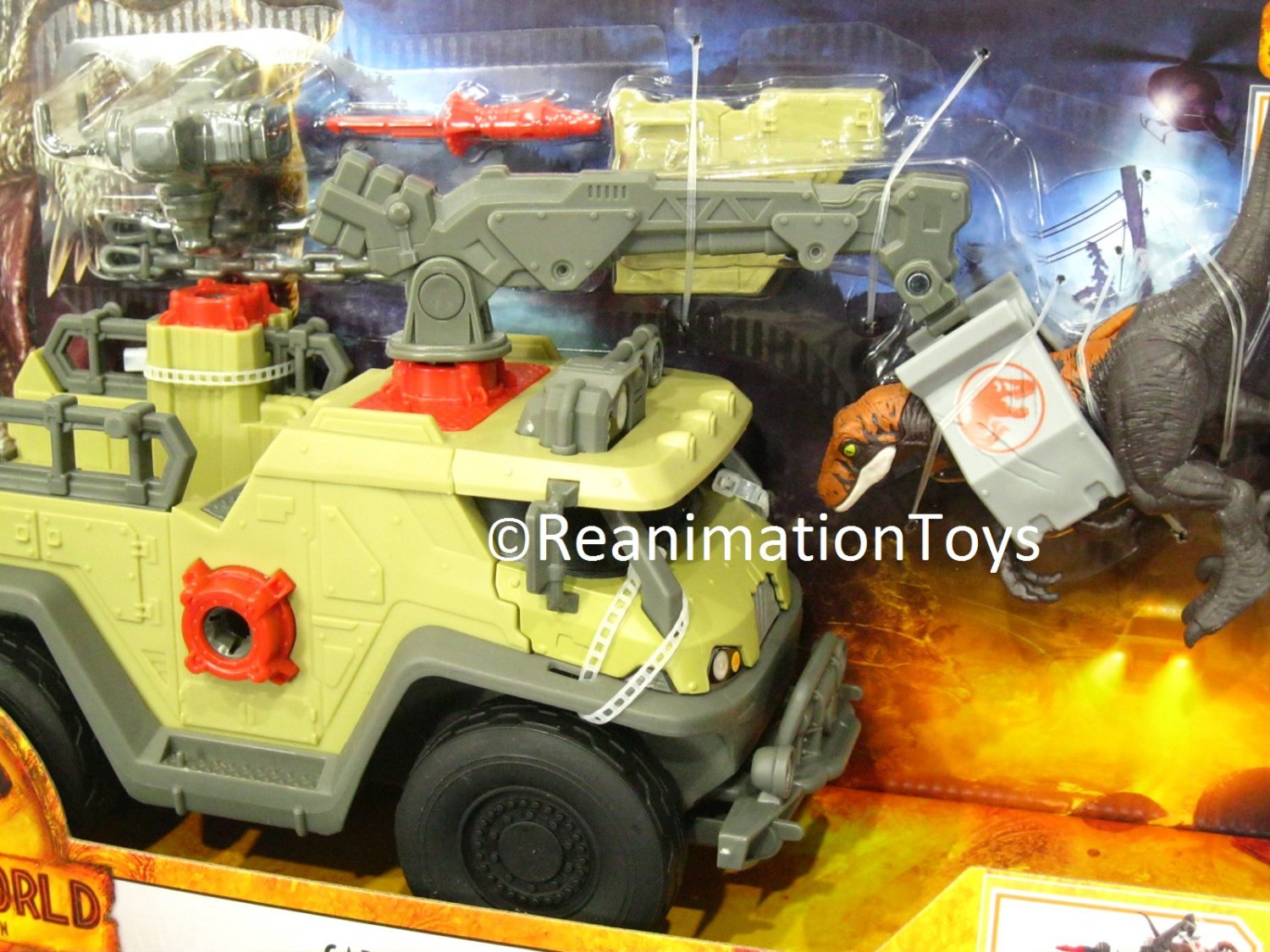 Jurassic World Dominion Capture 'N Crush Truck & Velociraptor Dinosaur ...