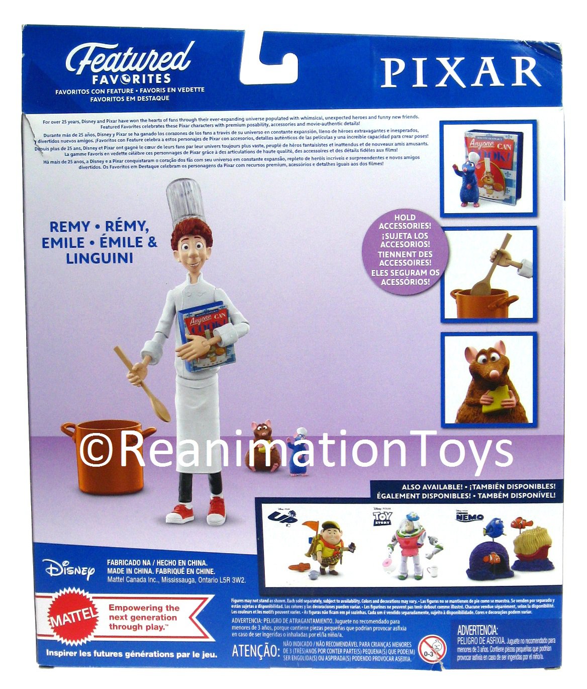 Mattel Disney Pixar Remy Ratatouille Emile 8.5" Featured Favorite ...