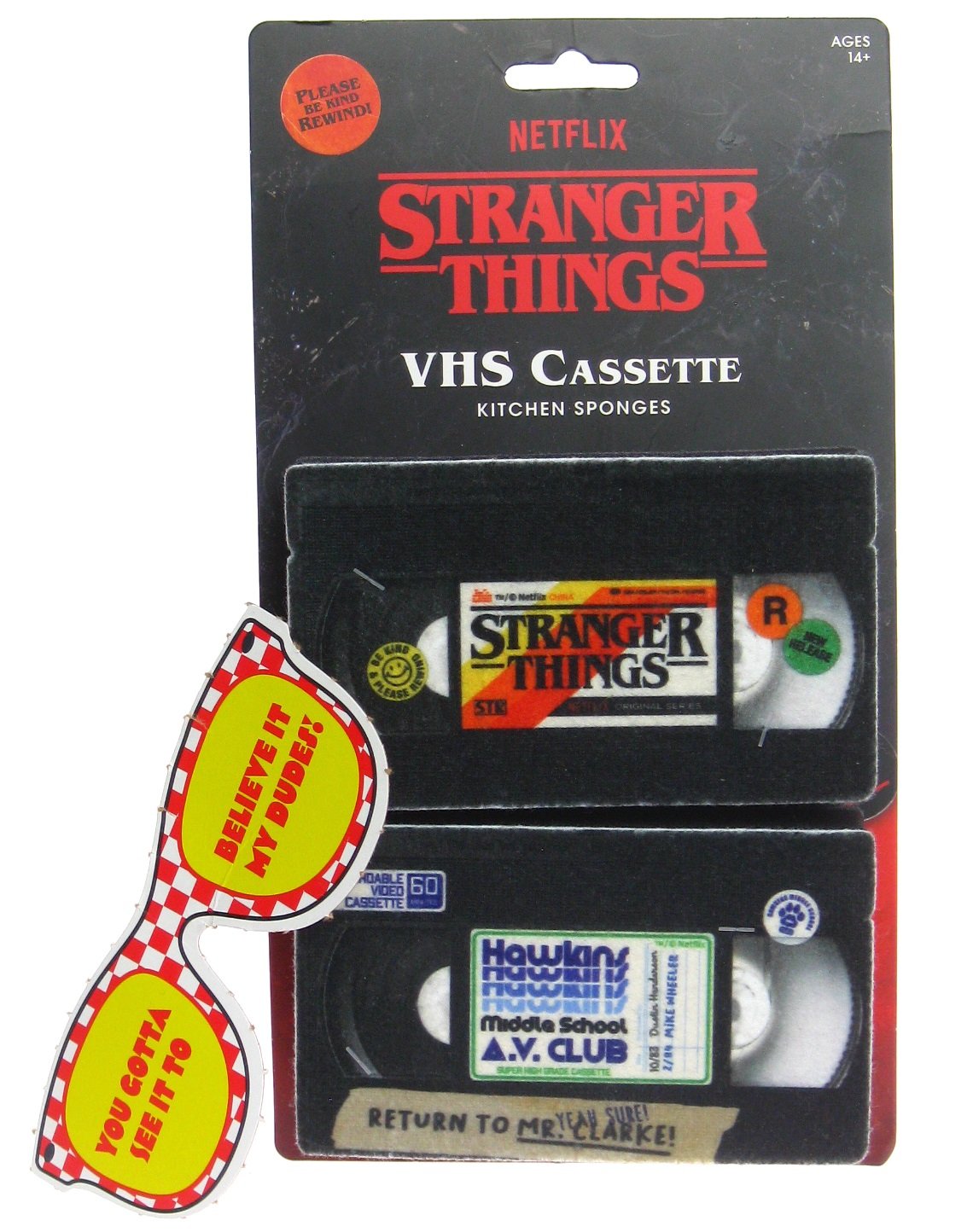 Stranger Things Netflix Retro VHS Video Cassette Kitchen Sponge Set Gag ...