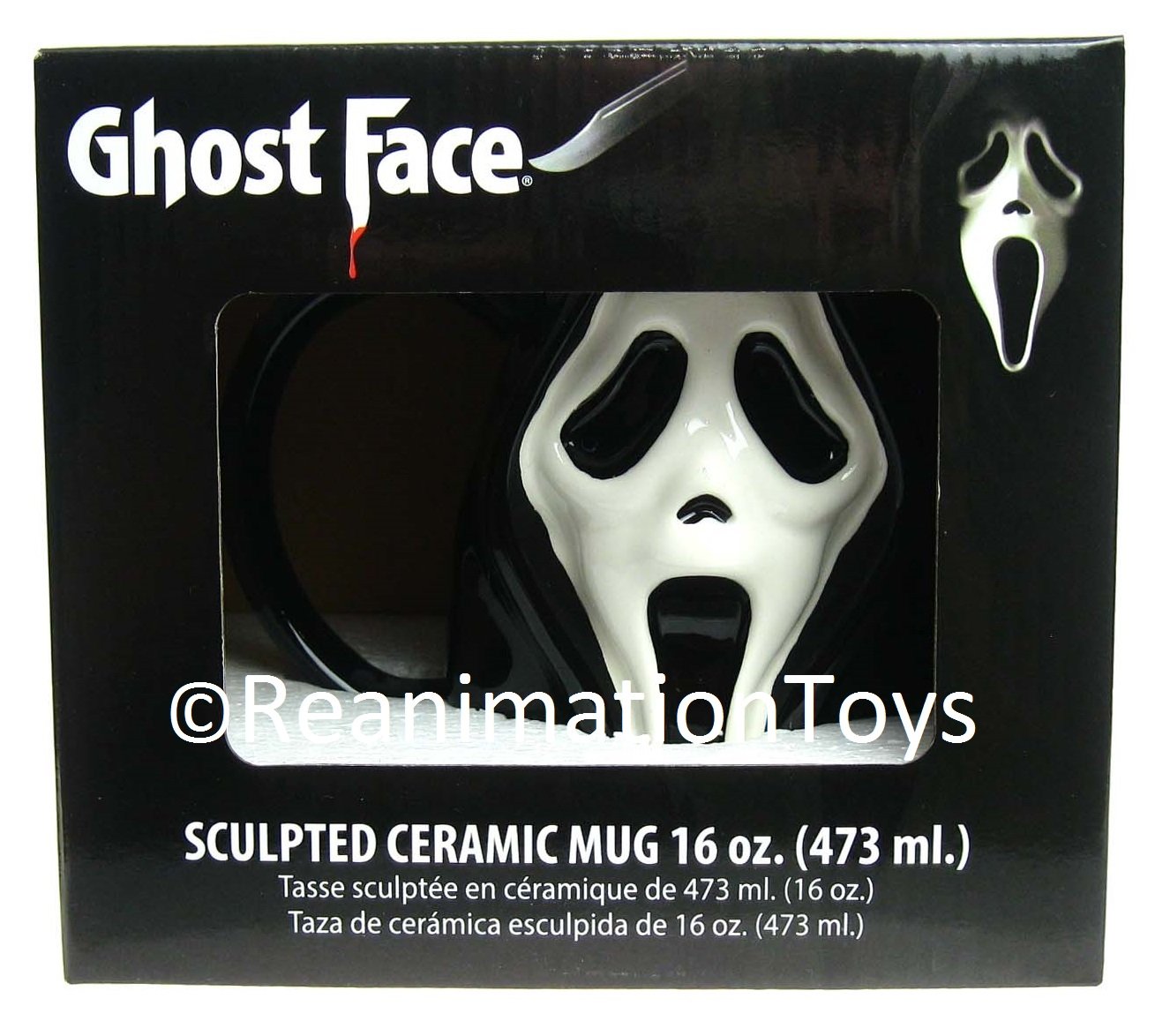 Scream Ghost Face Sculpted Ceramic Mug 16oz Bioworld Horror Brand New ...