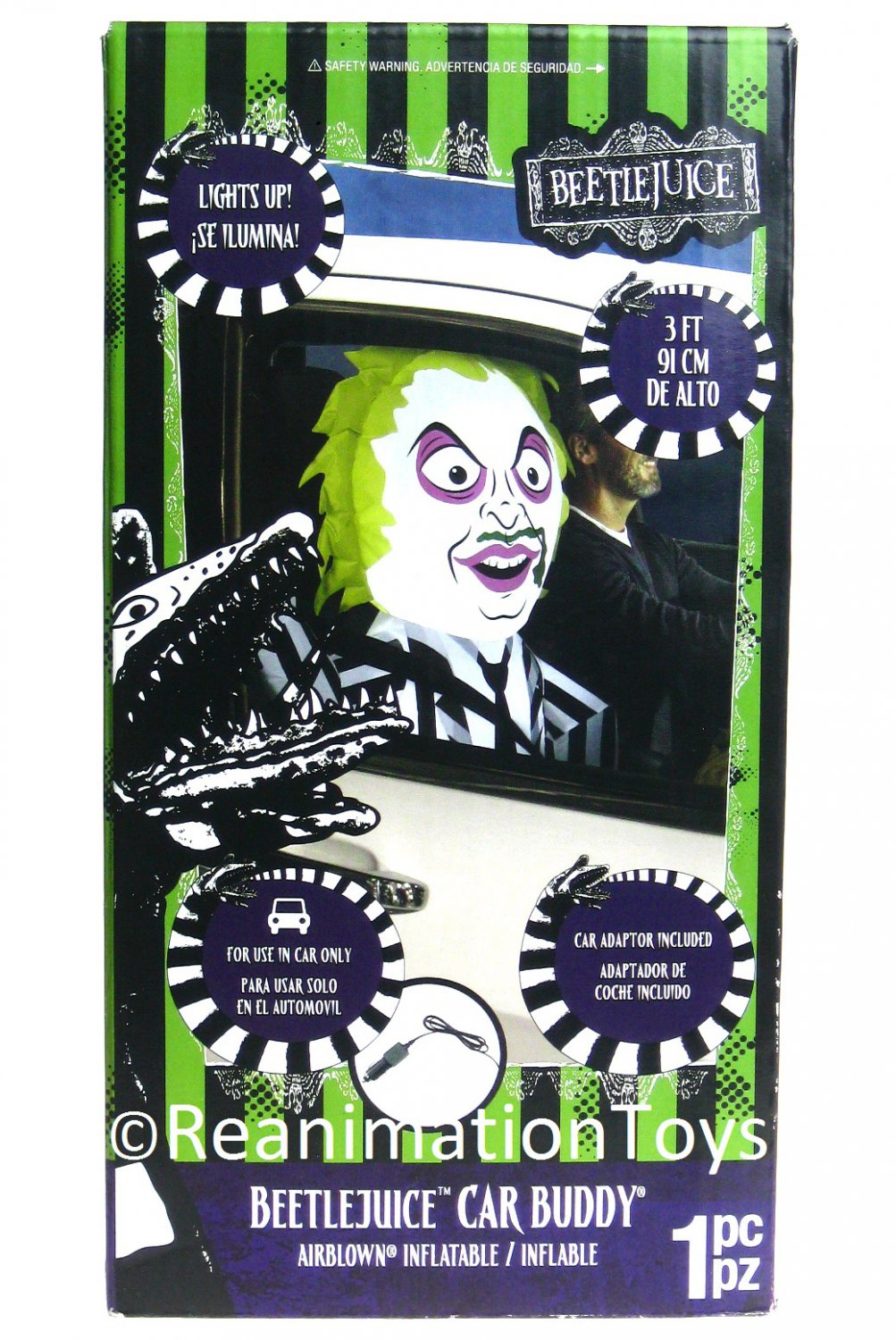 Gemmy Beetlejuice Airblown Inflatable LED Light Halloween Car Buddy ...