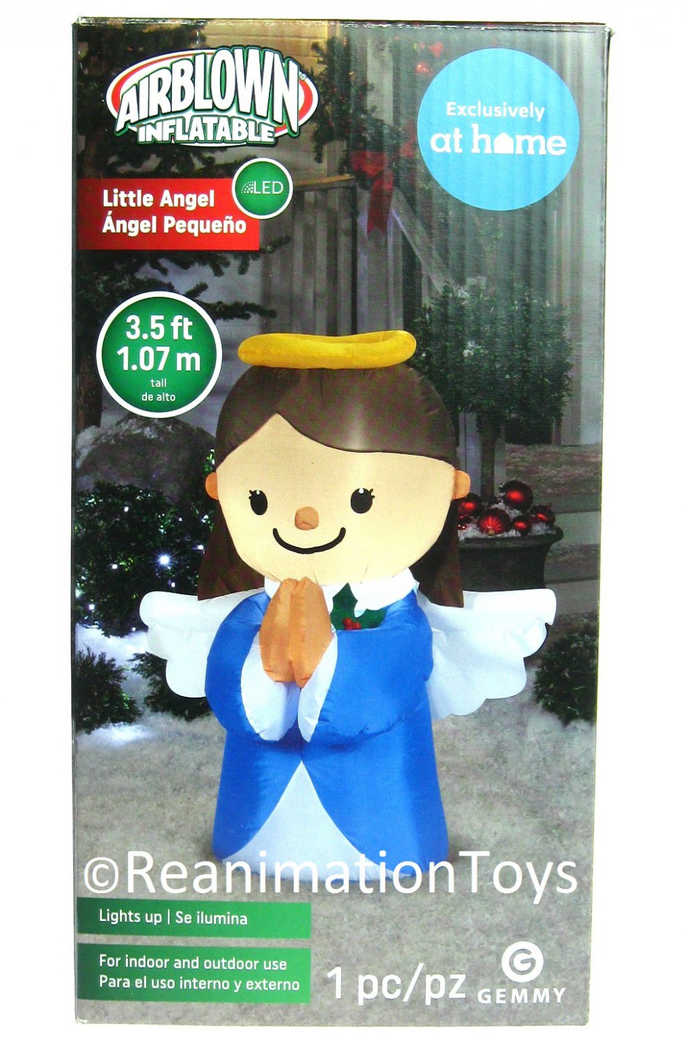 Gemmy Airblown Lighted 3.5' Little Guardian Praying Angel Christmas ...