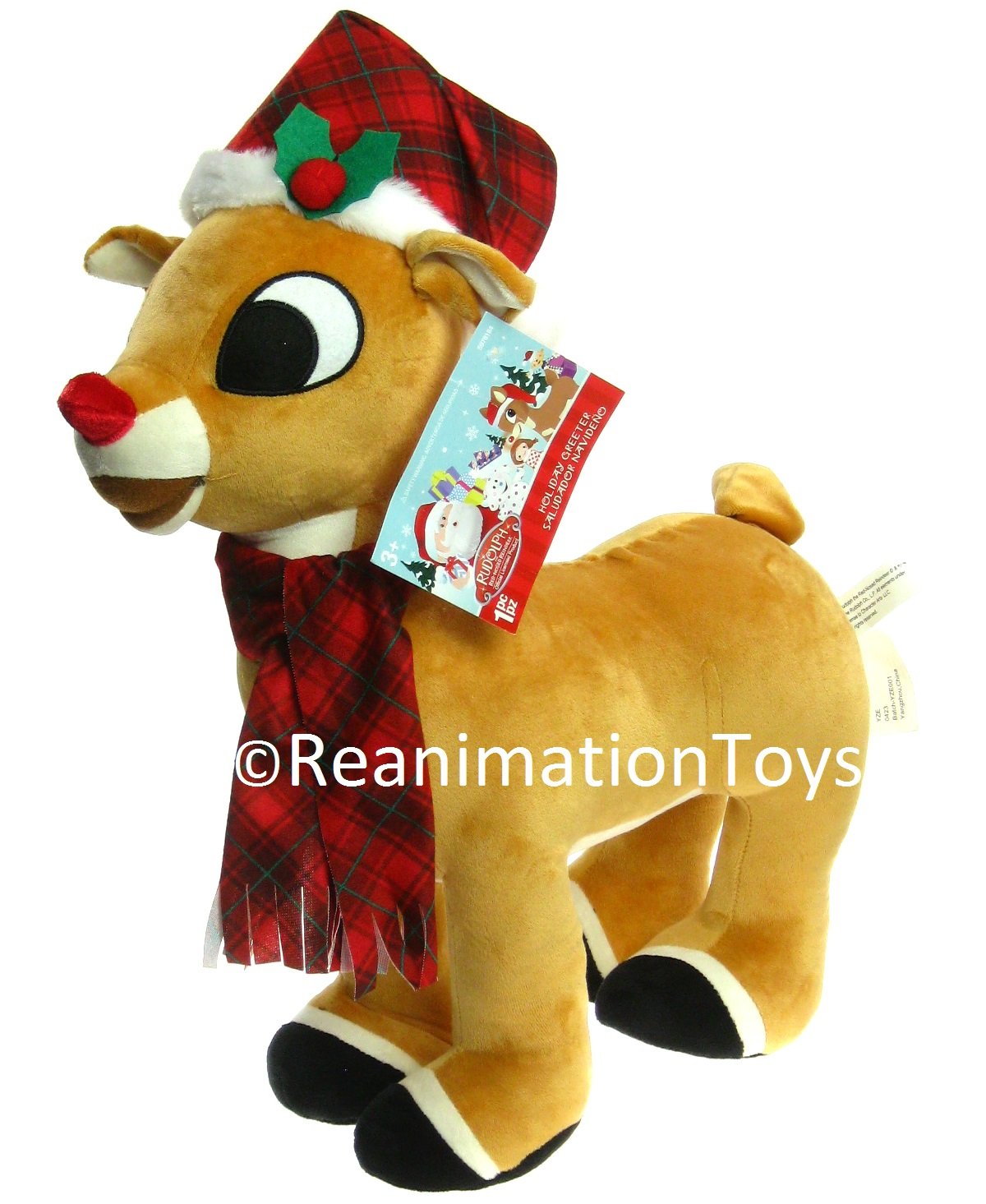 Gemmy Rudolph the Red Nosed Reindeer Holiday Door Greeter Plush 24 ...