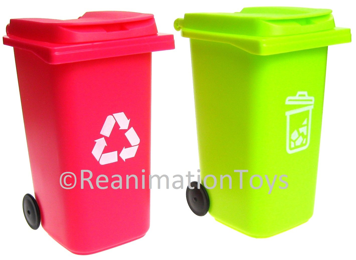 2 Trash Garbage Can/Recycle Bin Lot Barbie Doll Dream House Accessories ...