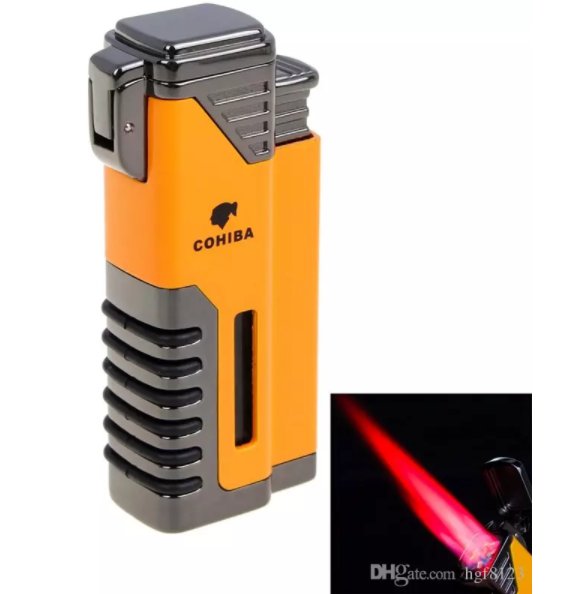 Metal Butane Gas Windproof 4 Torch Jet Flame Lighter