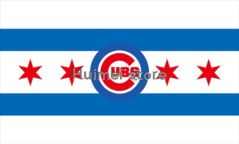 Chicago Cubs Large Flag 3x5 Banner Chicago City flag 3X5 Custom Chicago ...