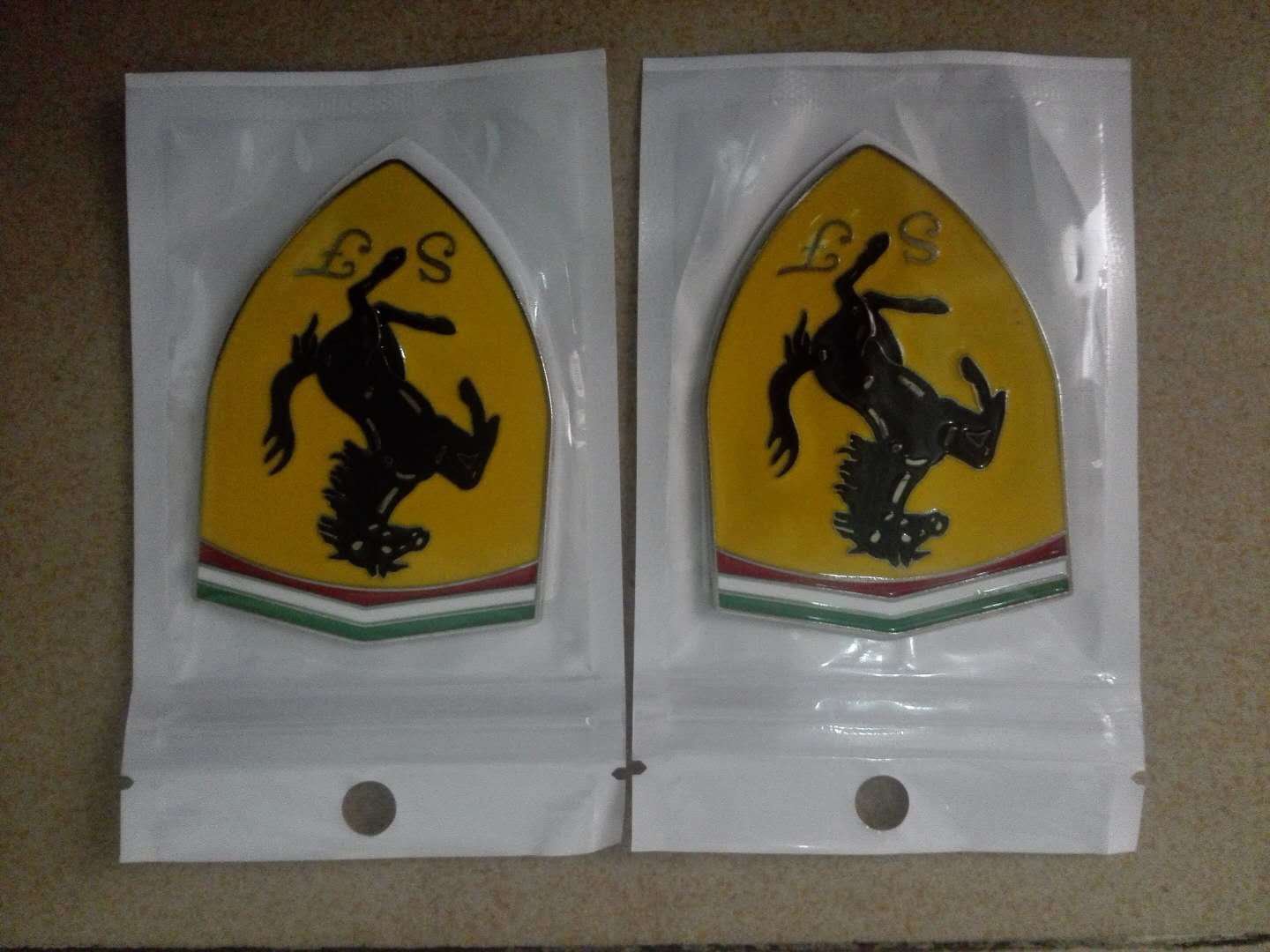 logo sticker ferrari decal emblem 2pcs for Ferrari metal car badge logo ...