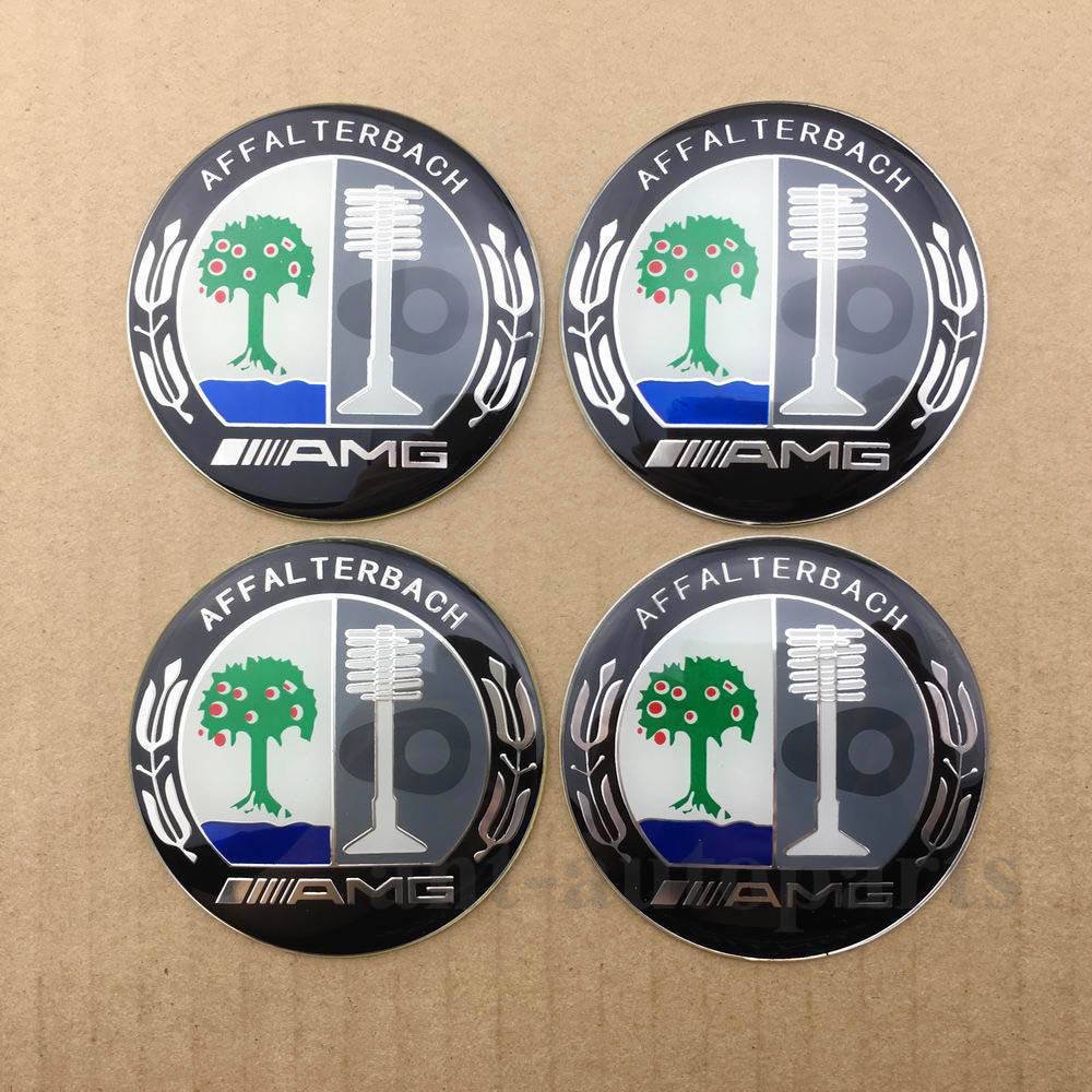 4pcs AMG Logo Wheel Center Hub Cap Badge Emblem Stickers For Mercedes ...