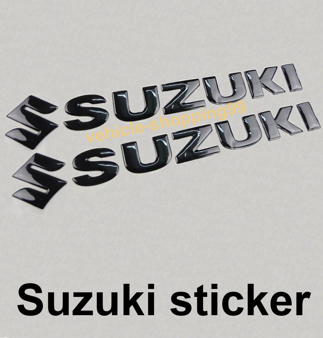 Suzuki S Sticker Logo Motorcycle Black Fuel Tank Decal Emblem 3D Moto ...