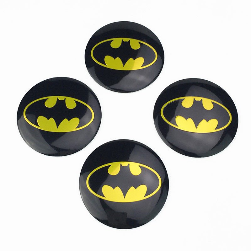 4 Pcs Batman Logo Car rims cover wheel center caps hub caps emblem ...