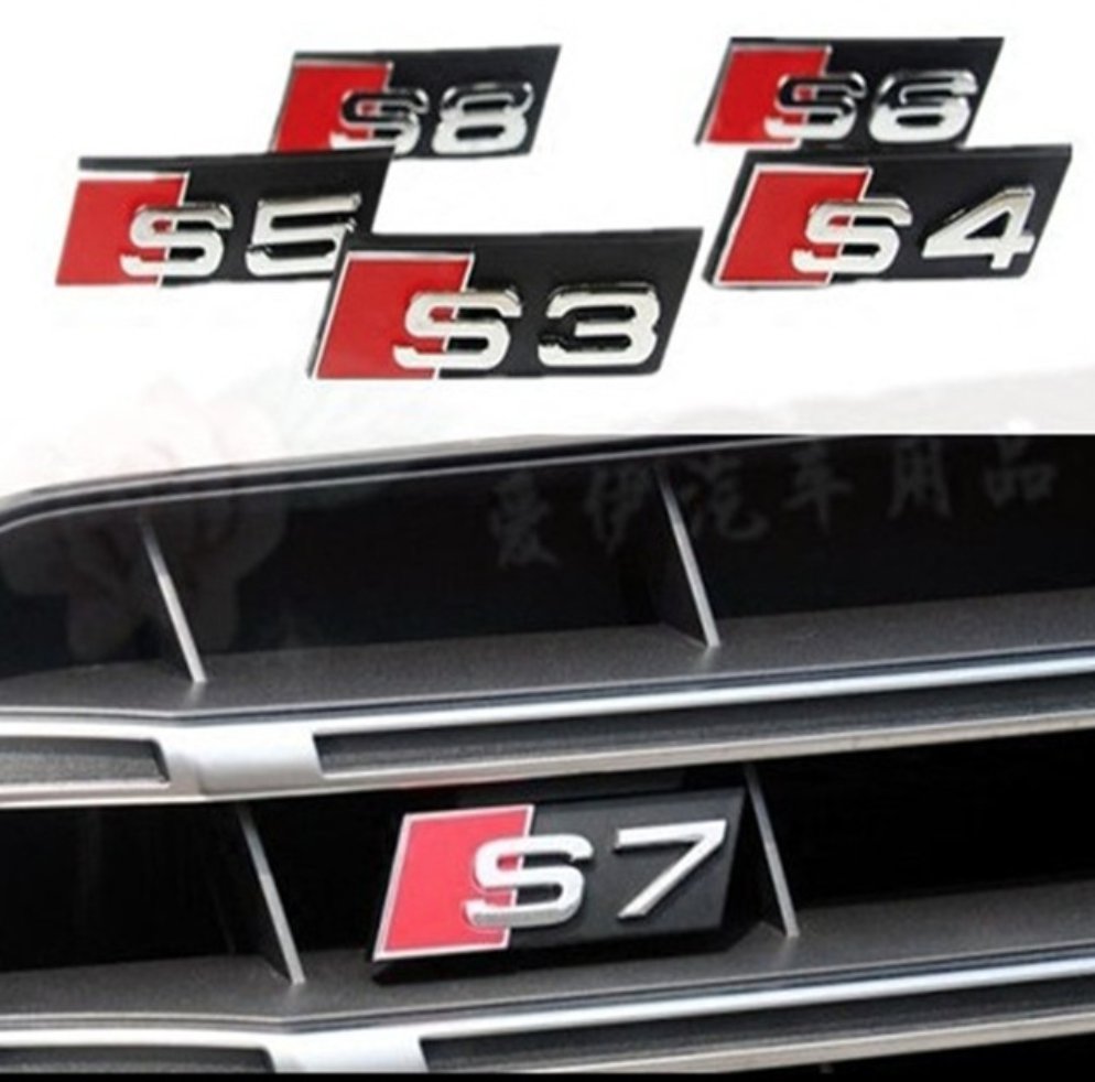 Audi S8 Sline 3D Metal Car Front Grill Decal Emblem Badge Sticker Sign ...