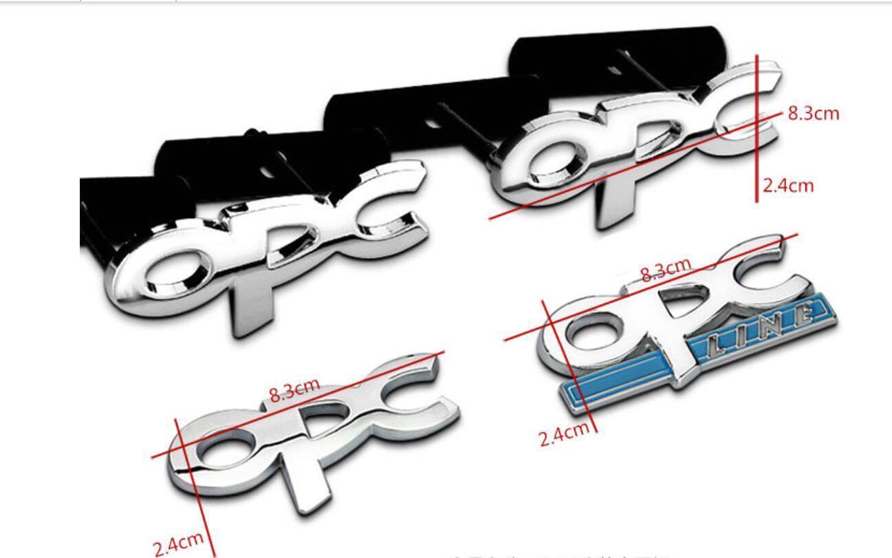 2X Chrome Metal Badge Front Grille Grill + Rear Combo Car Emblem ""OPC ...