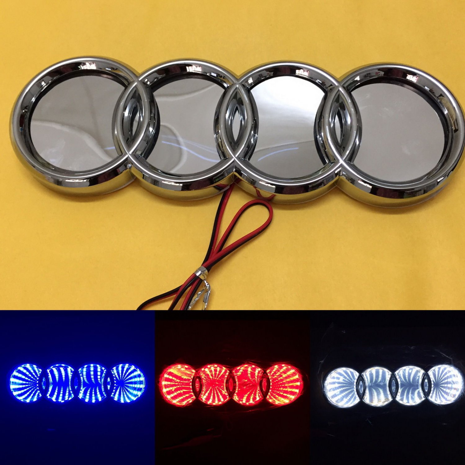 3D LED Car Tail Logo Blue Light for Audi Q3 Q5 A1 A3 TT Auto Badge ...