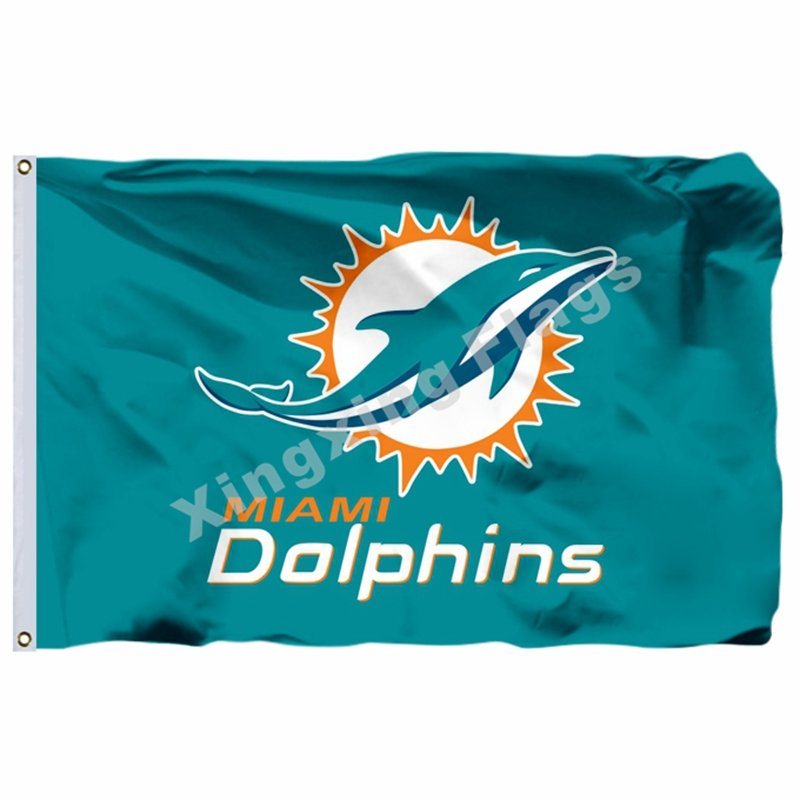 Miami Dolphins Logo Flag 3ft X 5ft Polyester NFL Miami Dolphins Banner ...