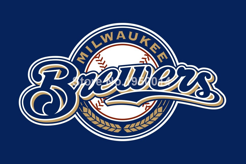 Milwaukee Brewers Logo Flag 3ft X 5ft Polyester MLB Banner Flying Flag
