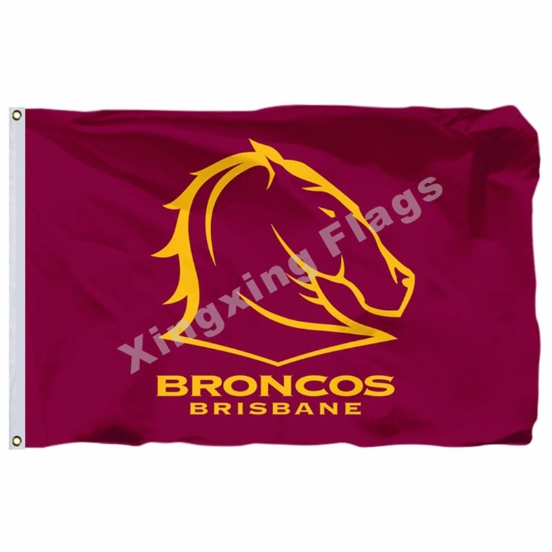 Brisbane Broncos Flag 3ft X 5ft National Rugby League NRL Banner Size 4 ...