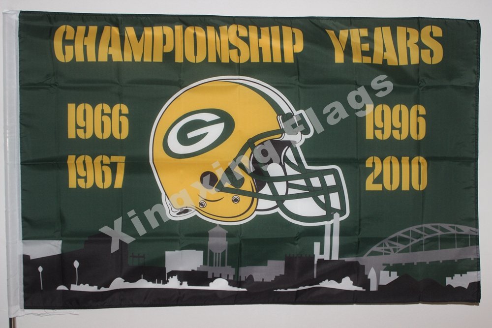Green Bay Packers Championship Years Flag 3ft X 5ft Polyester NFL1 Team ...