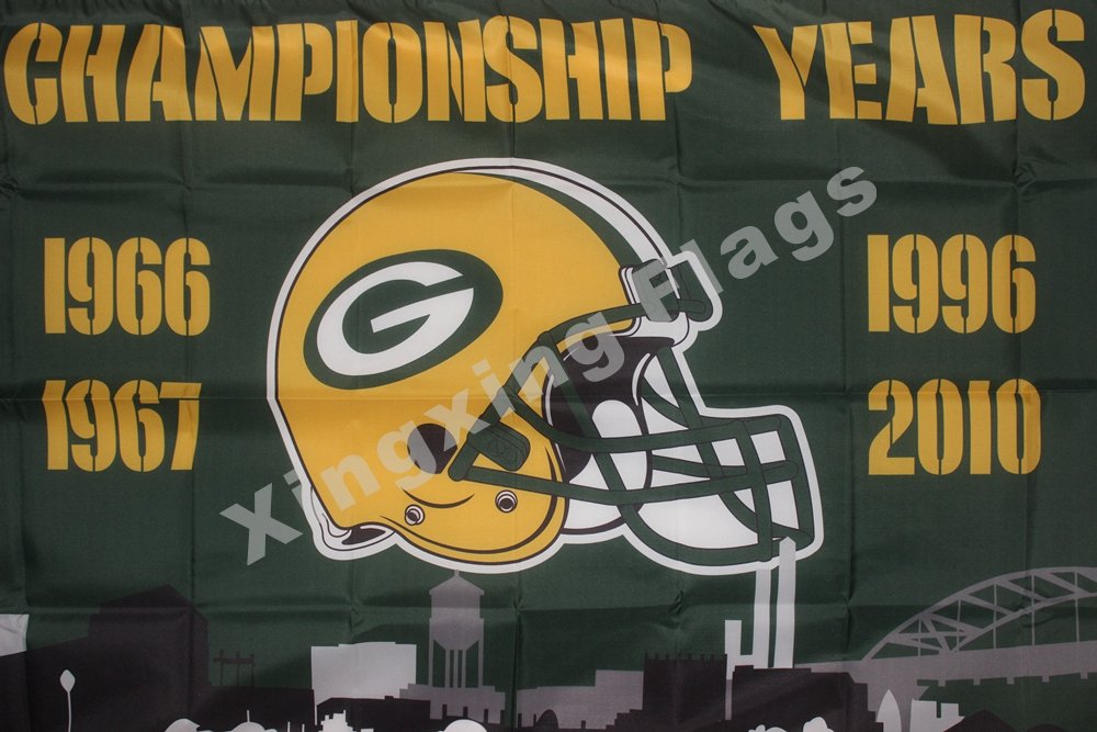 Green Bay Packers Championship Years Flag 3ft X 5ft Polyester NFL1 Team ...