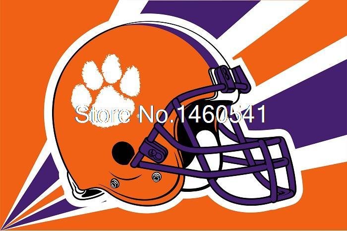 Clemson Tigers Helmet Flag 3ft x 5ft Polyester NCAA Banner Clemson ...