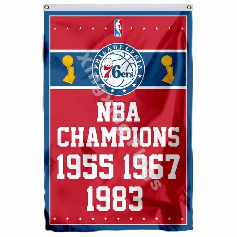 Philadelphia 76ers World Champions Flag 3ft X 5ft Polyester NBA1 Banner ...