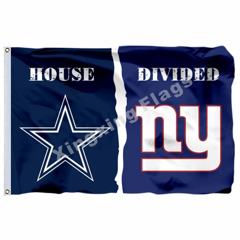 Dallas Cowboys New York Giants House Divided Flag 3ft X 5ft Polyester ...
