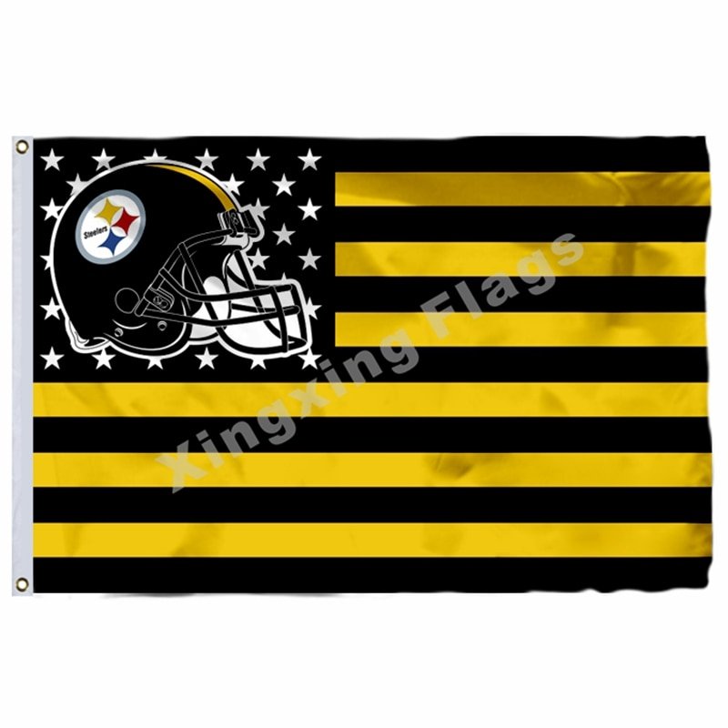 Pittsburgh Steelers with modified US Flag 3ft x 5ft Polyester NFL ...