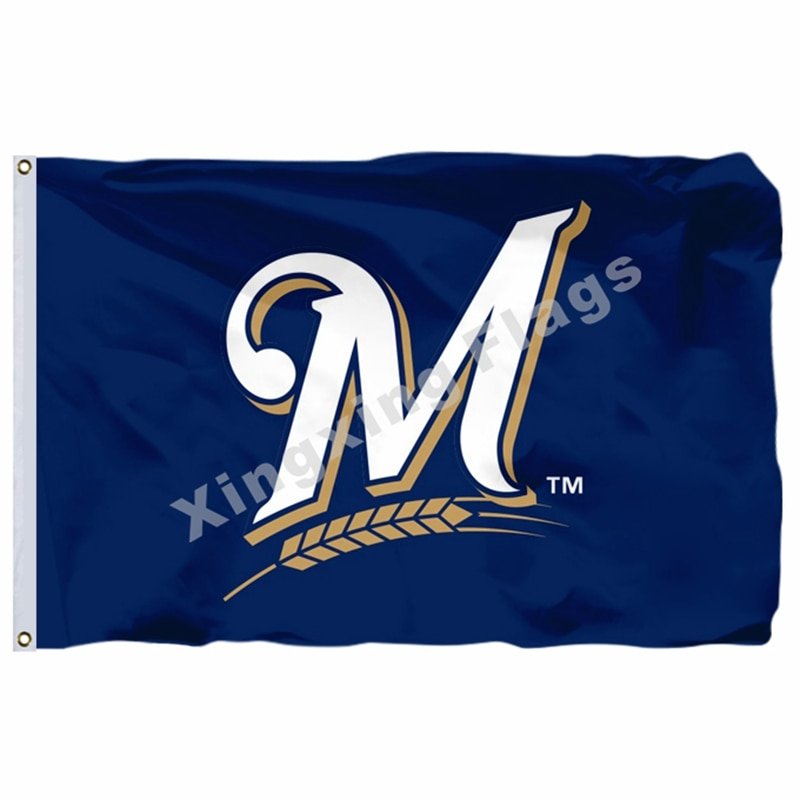 Milwaukee Brewers flag 3x5 FT Banner 100D Polyester MLB Flag s
