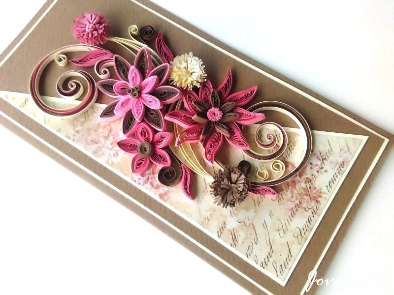 Beautiful handmade card/ art card/ quilling card/ greeting card/ 3d card