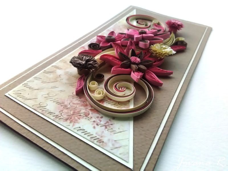 Beautiful handmade card/ art card/ quilling card/ greeting card/ 3d card
