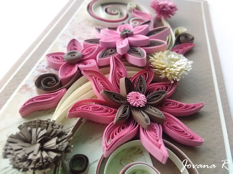 Beautiful handmade card/ art card/ quilling card/ greeting card/ 3d card