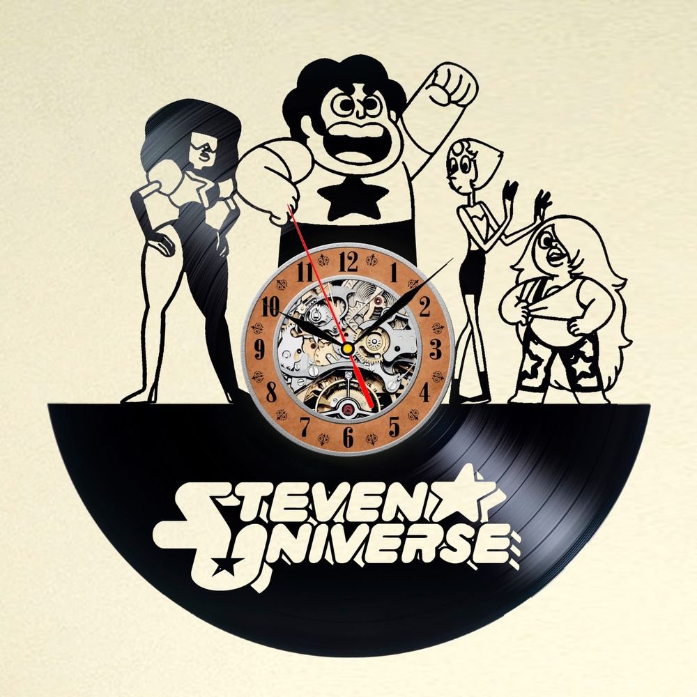 Steven Universe Cartoon Network Kids Room Wall Decor Vinyl LP Home Clock