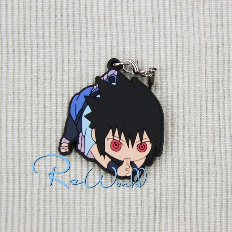 Japan Anime Naruto Sasuke Uchiha Keychain Rubber Strap Phone Charm ...