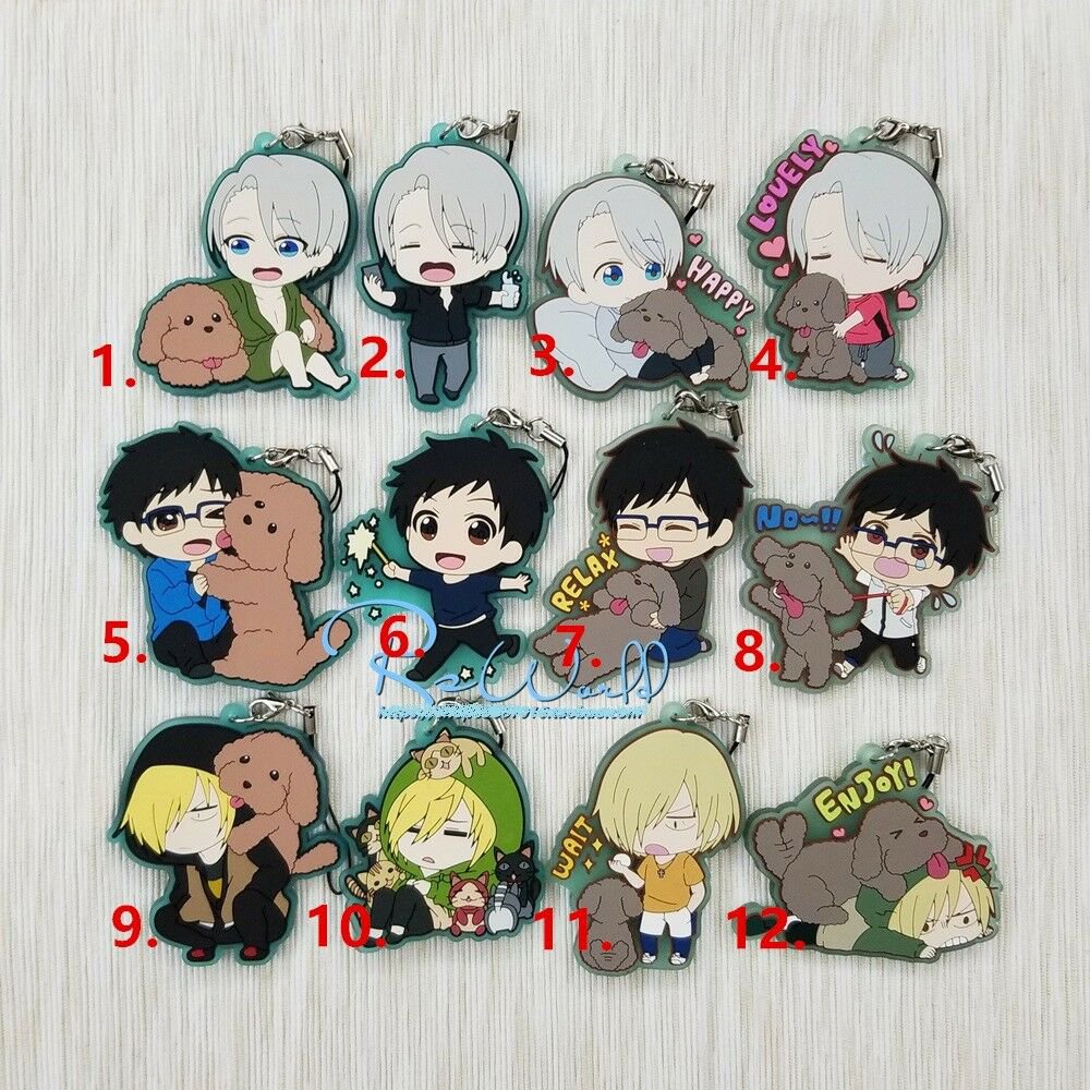 Yuri on Ice Victor Movic Anime Figure Rubber Strap Phone Charm Keychain ...