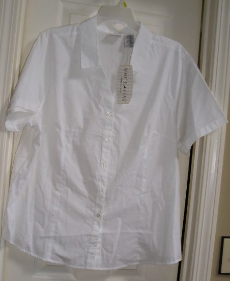 White Stag Womens Misses White Blouse Top 22 24w New