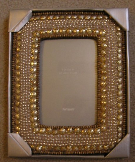 Pier1 Pier 1 Imports Gold Beaded Frame Desktop 5 x 7 NEW