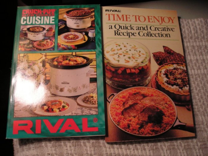 Rival CookBook Cook Book Lot 2 Books Time to Enjoy and Slow Cooker ...