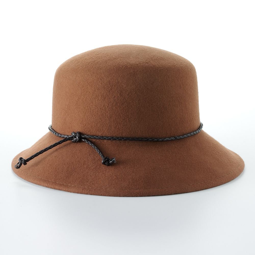 NEW Brown Croft & Barrow Felt Trench Microbrim Hat Braided Cord $46.00